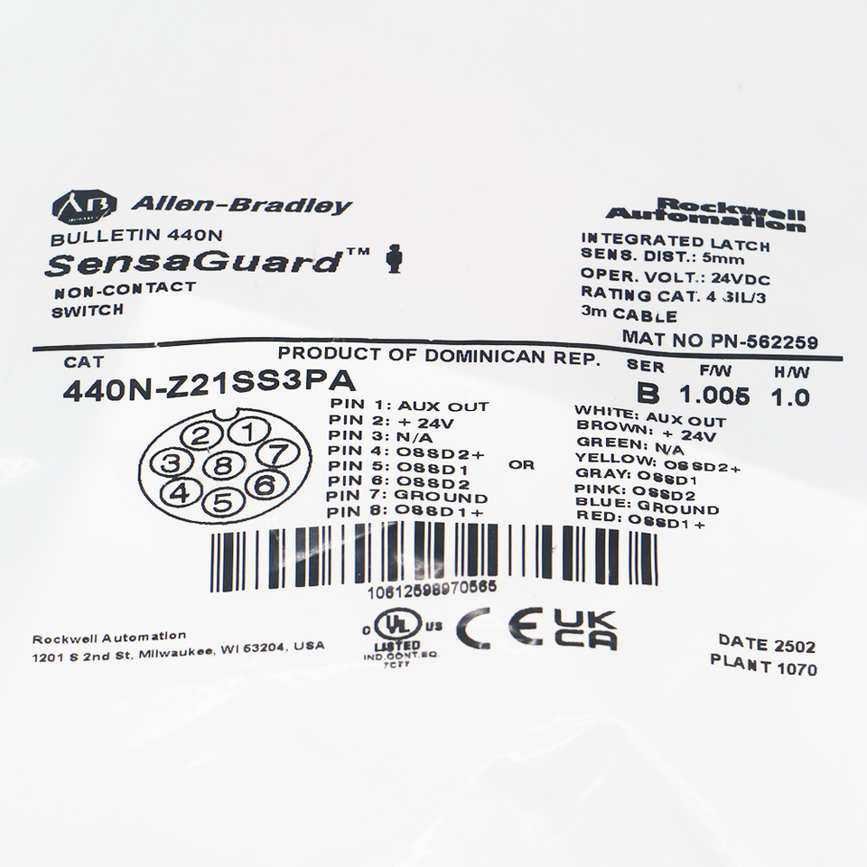 Factory Sealed Allen Bradley 440N-Z21SS3PA Guardmaster 440N Non Contact ...