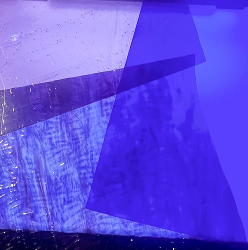 3 Stained Glass Sheets Blue and Purple Colored Beautiful Textured Store ...