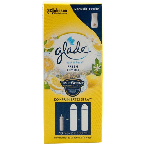 Glade Mini Fresh Lemon 1 x 10ml Compressed Spray Touch & Fresh Refill ...