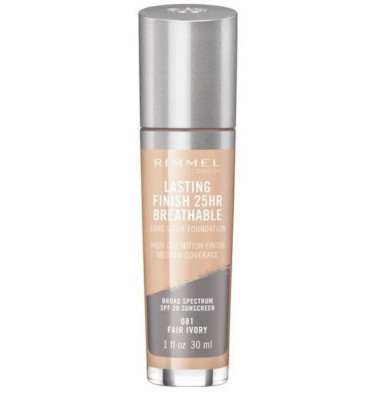 Rimmel Lasting Finish Breathable Foundation, Fair Ivory | eBay