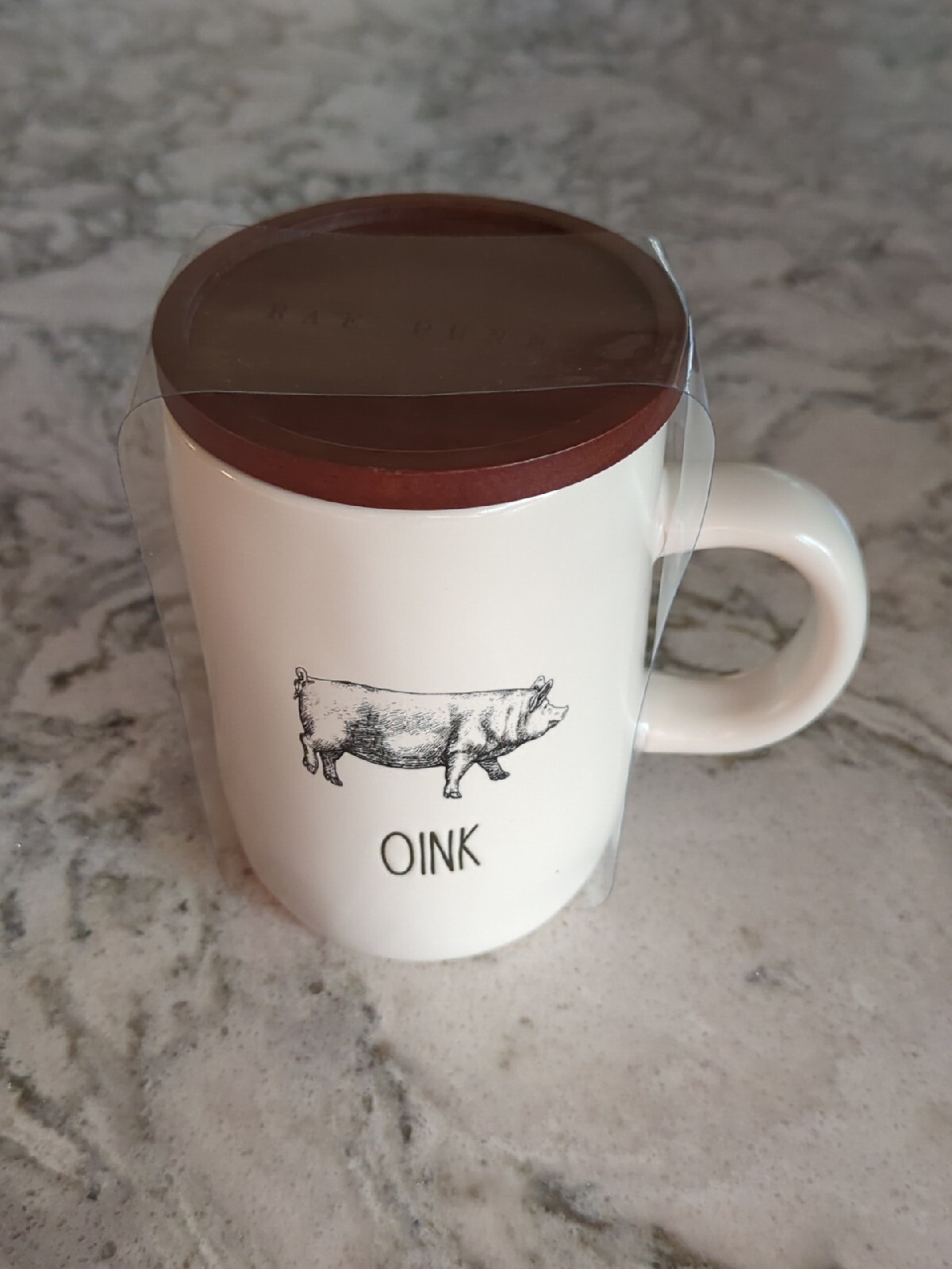 Rae Dunn New 2023 Release Farm Line Coffee Mug Wood Coaster Top Pig ...