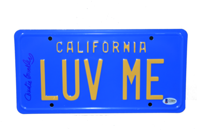 CHRISTIE BRINKLEY SIGNED LUV ME VACATION LICENSE PLATE AUTOGRAPH ...