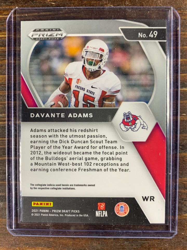 Davante Adams Football Card #49 Panini Prizm GB Packers NFL Free Ship ...