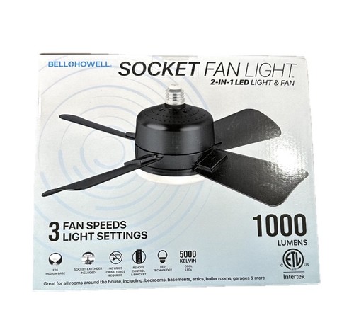 BELL& HOWELL 2 IN 1 LED Socket Fan Light W/ REMOTE | eBay