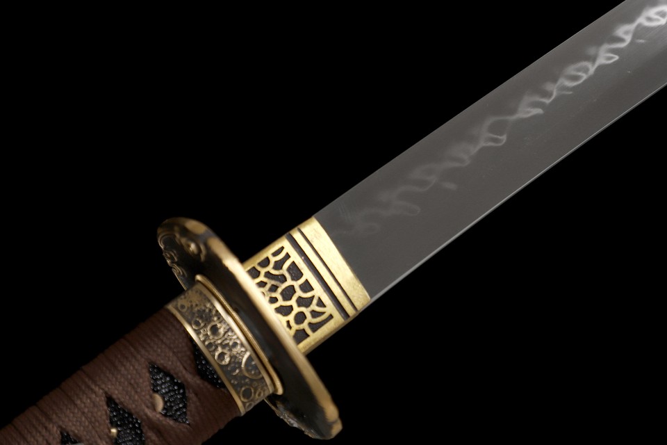 Clay Tempered L6 Steel Japanese Samurai Sword Katana Full Tang Razor ...