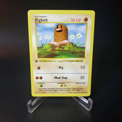1999 Pokemon 1st Edition Shadowless Base Set Diglett 47/102 NM+ ...