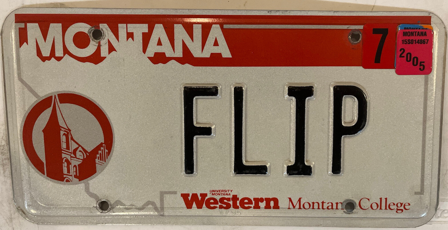 UM WESTERN vanity FLIP license plate UMW House Snap Turn Over Angry ...