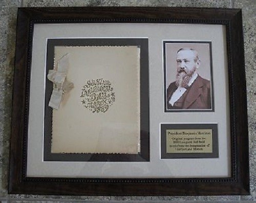 Benjamin Harrison 1889 Inaugural Ball Program - Framed | eBay