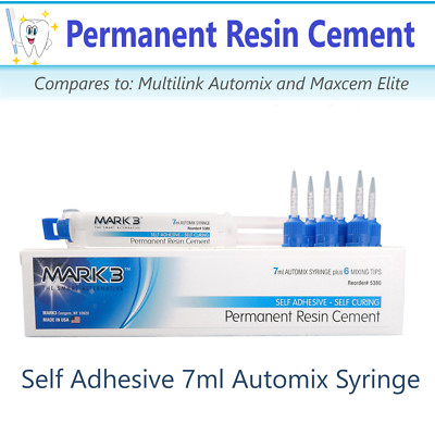 Dental Permanent Resin Cement, Self Adhesive 7 ml Automix Syringe with ...