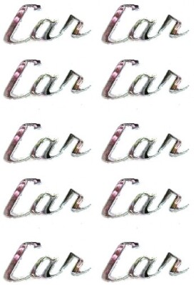 CAR Chrome Script Automotive Lettering Emblem Emblems Set of 10 | eBay
