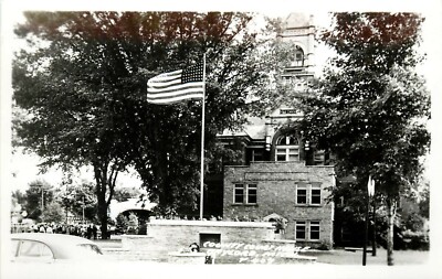 RPPC Postcard; Otsego County Court House w Flag, Gaylord MI, Unposted ...