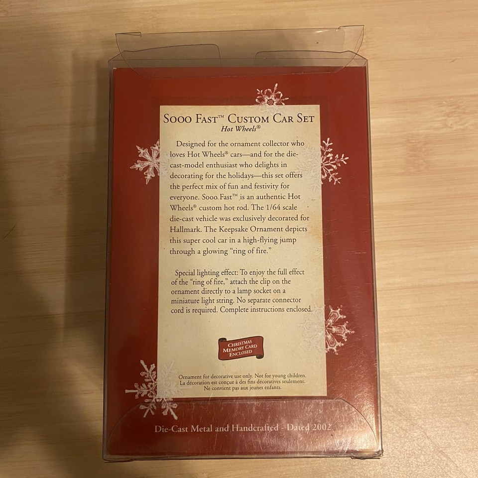 Hallmark Keepsake Ornament Hot Wheels Sooo Fast Custom Car Set 2002 ...