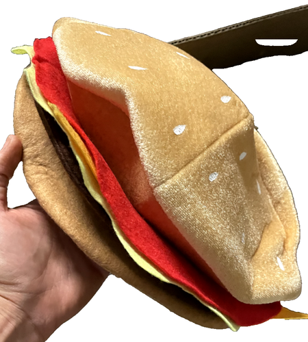 Adult Halloween Costume Plush Hat Soft Cheeseburger Burger Funny Food ...