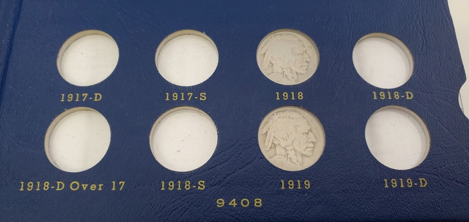 1913 - 1938 Partial Buffalo Nickel Coin Collection In Whitman Album 44 ...