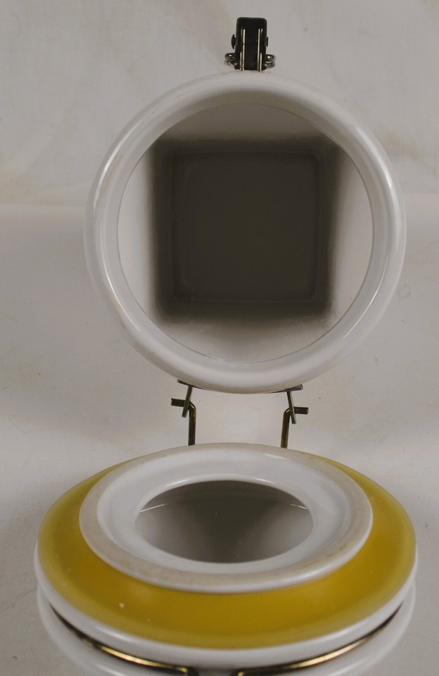 Gevalia Kaffe Coffee Canister White/ Gold Trim Airtight Vintage | eBay UK