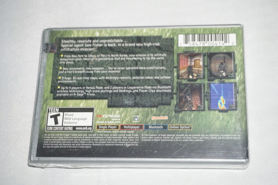Tom Clancy's Splinter Cell Chaos Theory (Nokia N Gage) NEW Sealed ...