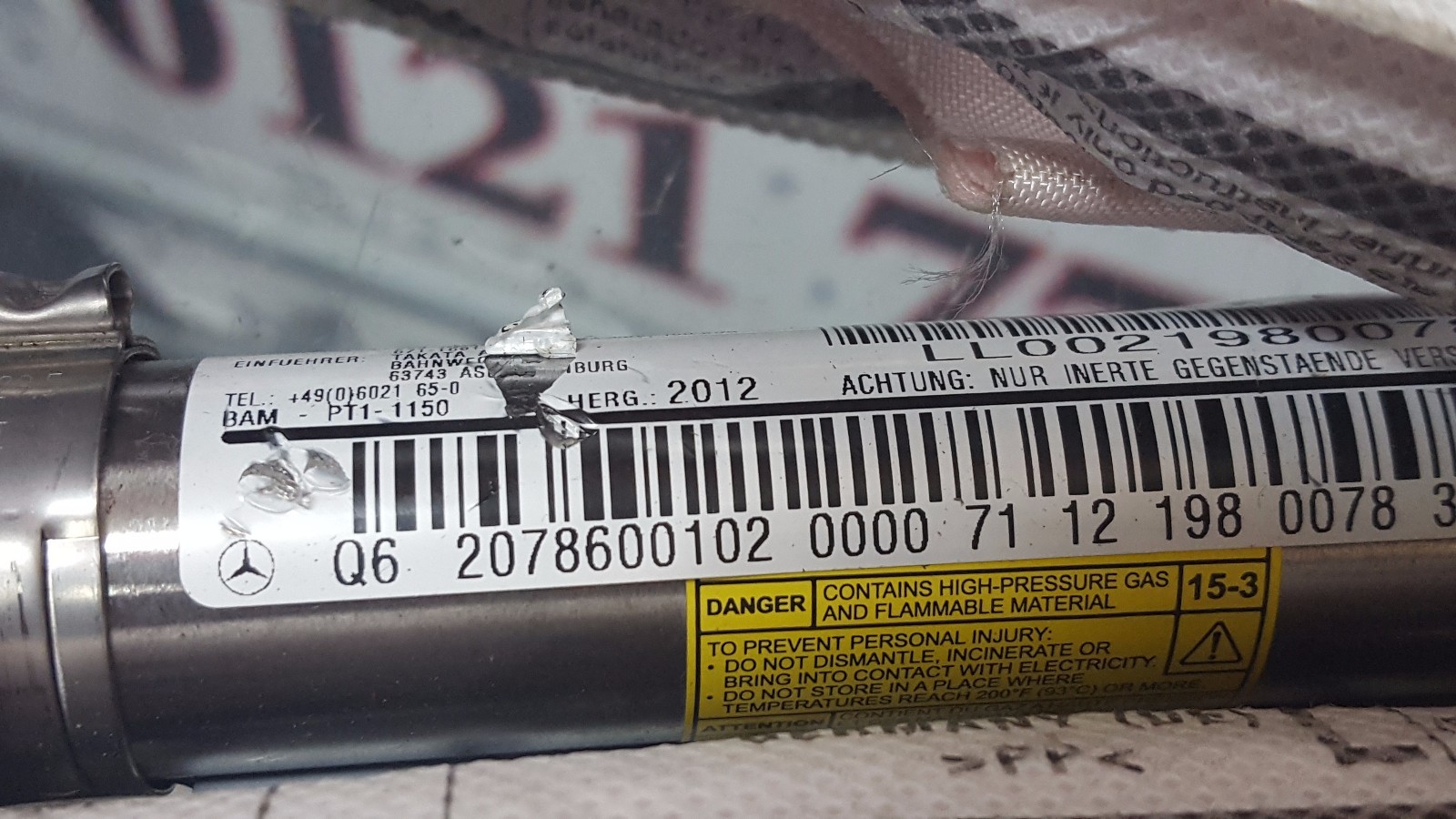 MERCEDES BENZ W207 E CLASS ROOF CURTAIN A.B. LEFT SIDE A2078600102 ...