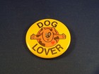 Lot of 5 BUTTONS "DOG LOVER" pins pinbacks 2 1/4" badges awards FLEA ...