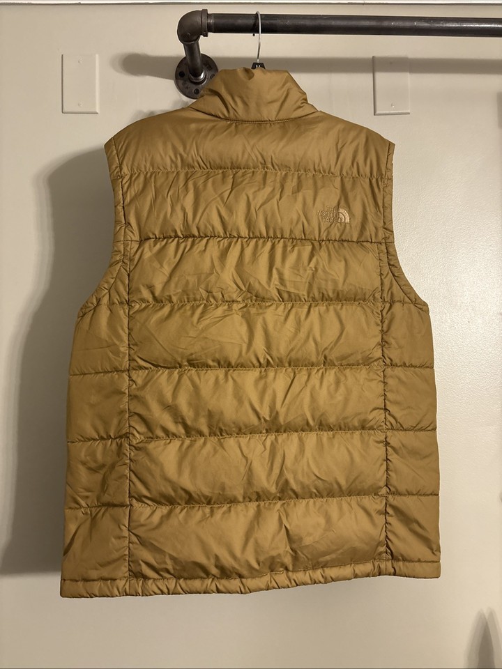 The North Face TNF Nupste 550 Goose Down Full Zip Puffer Vest Tan Men’s ...