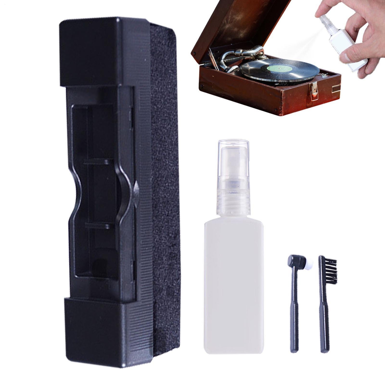 LP Record Cleaner Anti Static 3-in-1 Cleaning Set Record Brush ...