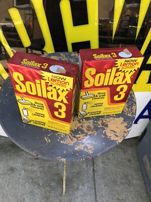 2 Vintage Floor and wall cleaner Soilax 3 Lemon scented 44 oz unopend ...