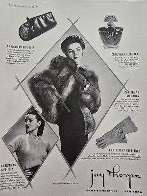 1942 Womens Fur Jacket Charbert Perfume vintage Jay Thorpe Christmas ...