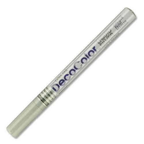 Marvy Uchida DecoColor Opaque Paint Marker Extra Fine Tip Silver Office ...