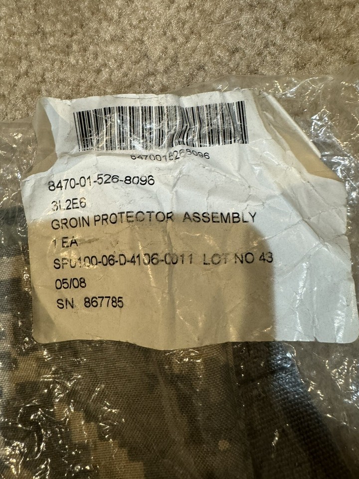 Groin Protector Assembly 8470-01-526-8096 ACU Pattern 867785 Large/X ...