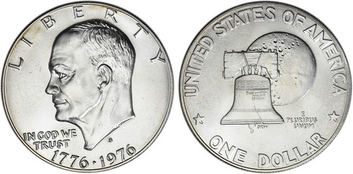 1976 S $1 BU 40% Silver Eisenhower Dollar | eBay
