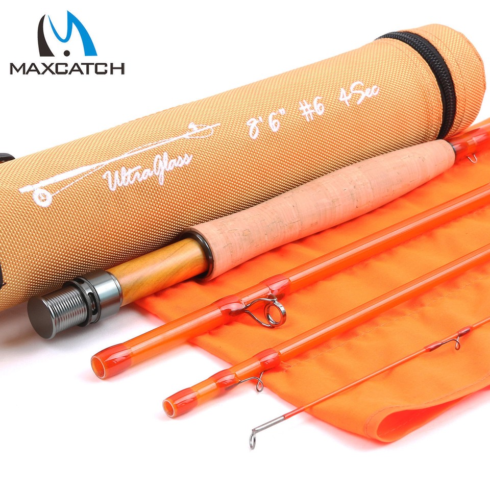 Maxcatch 3-8WT Fiberglass Fly Fishing Rod in Blue,Orange,or Transparent ...