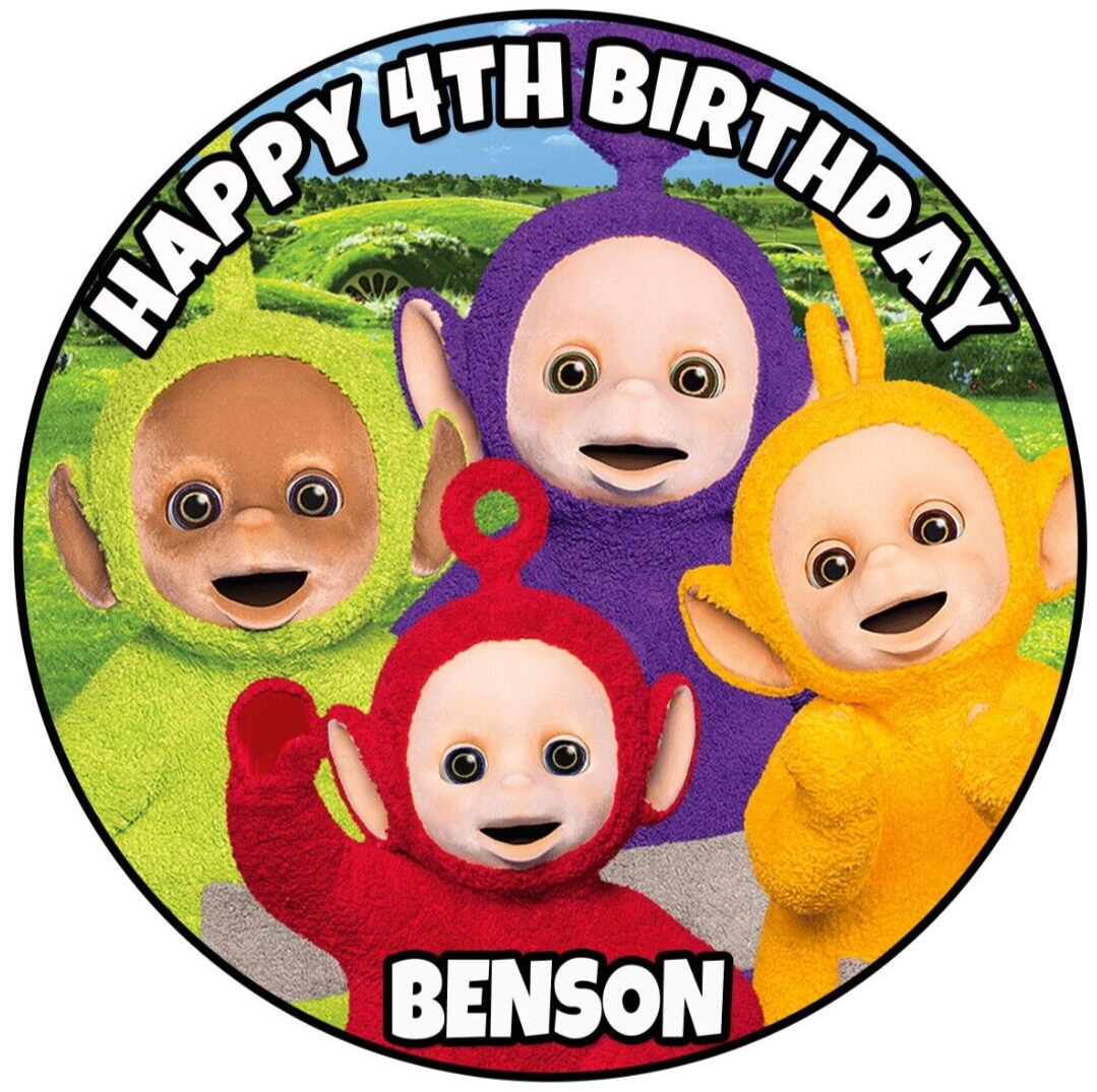 1 x 19cm TELETUBBIES Edible Cake Topper Wafer Paper PERSONALISED KIDS ...