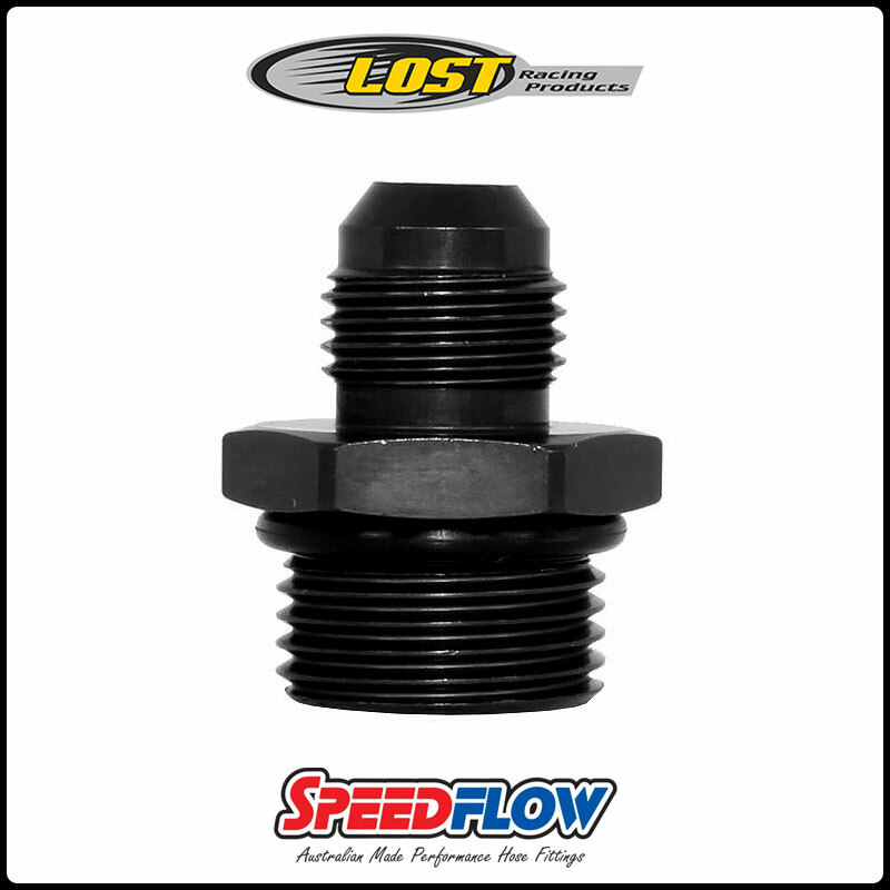 Speedflow -6 AN Male to -4 AN O-Ring Boss / Port Reducer 920-06-04 BLK ...