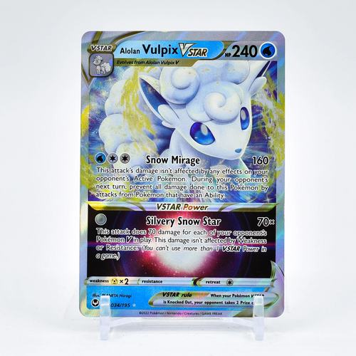 Alolan Vulpix Vstar - 034/195 Silver Tempest Ultra Rare Pokemon - NM ...