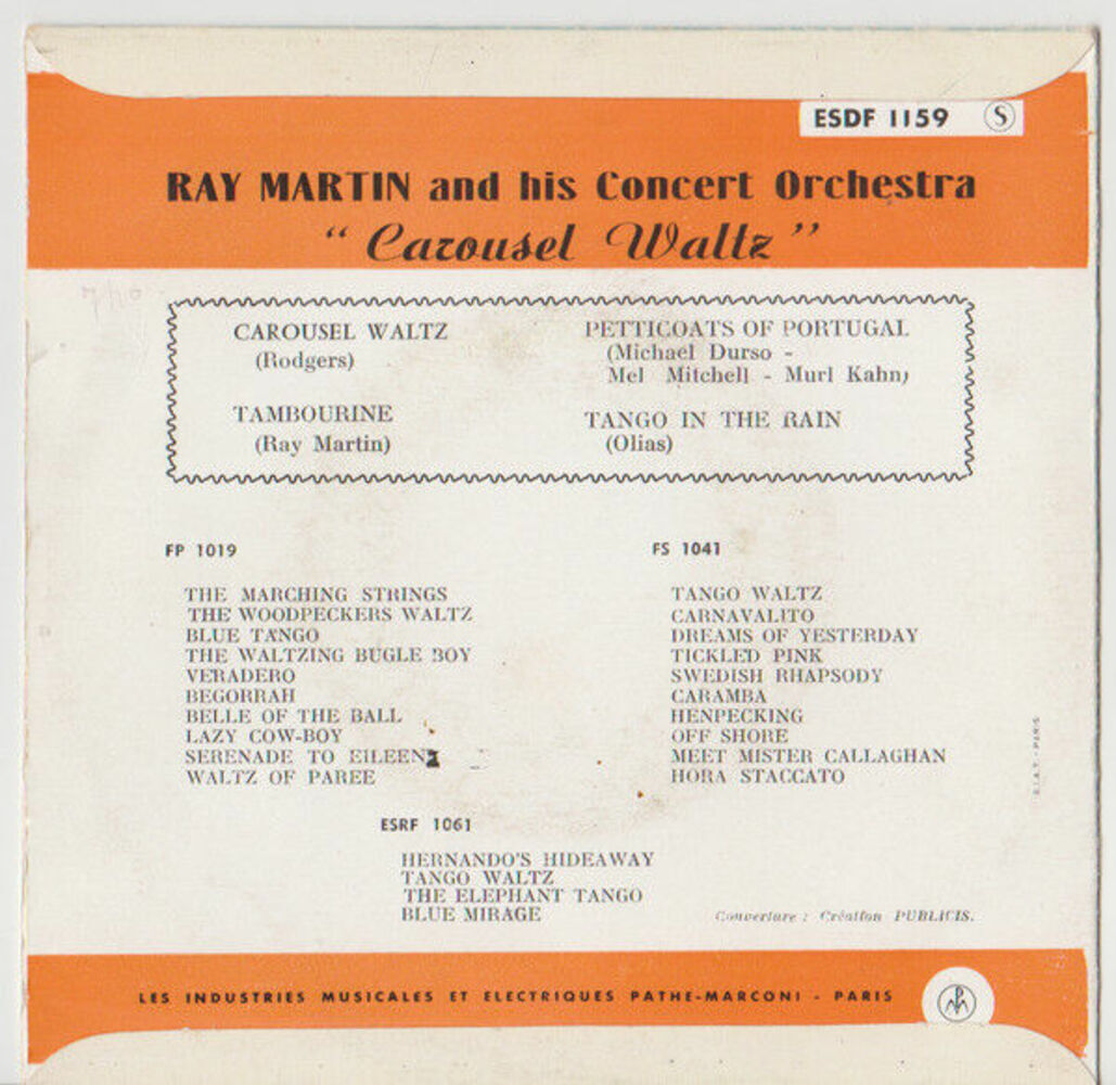 Carousel Waltz | Ray Martin And His Concert Orchestra | Très bon état ...