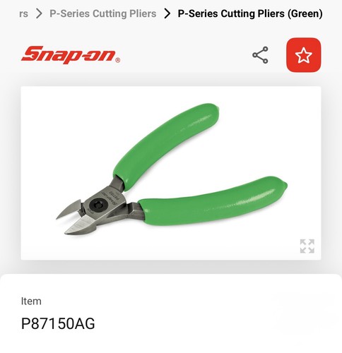 Snap-on Tools SPAIN NEW GREEN P-Series Oval Head Diagonal Cutting ...