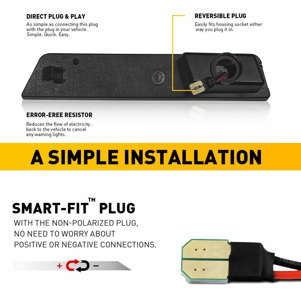 Fit 2008-2014 Dodge Challenger Clear Front+Rear LED Side Markers Signal ...