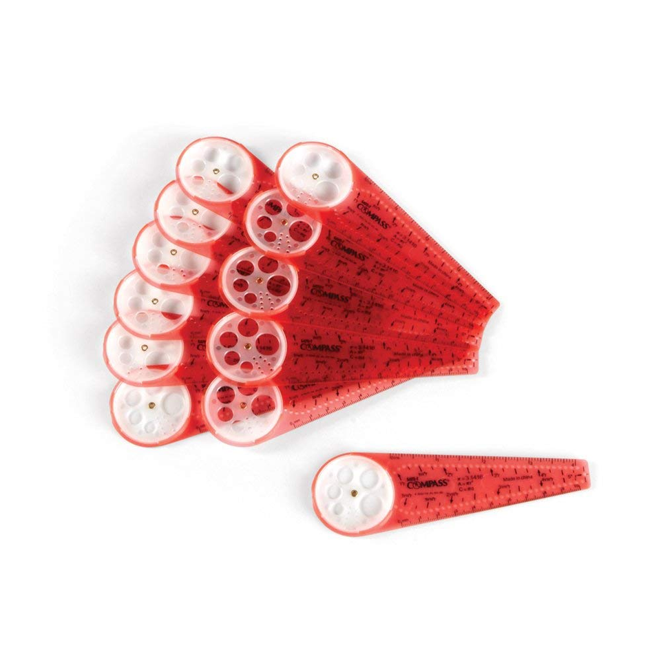 Safe-T Compass for Kids Math, 10 In. Diameter Orange Compasses, Safety ...