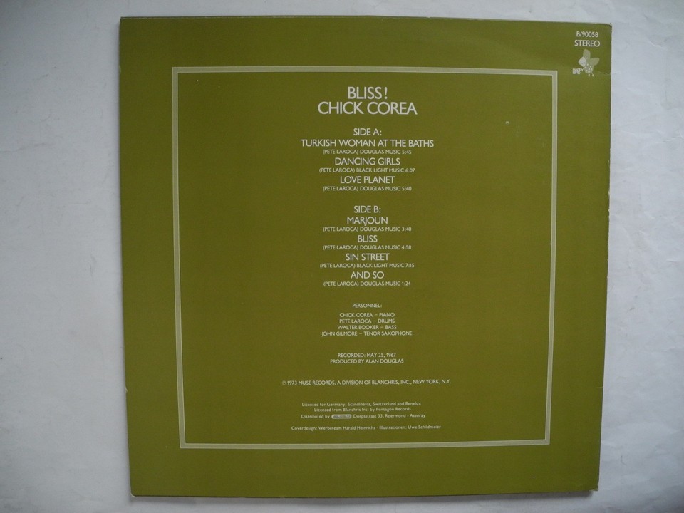 CHICK COREA Bliss LP Germany Re(1973) EX+ Turkish Woman | eBay