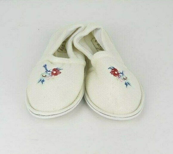 Women's Comfy Cotton Terry House Slippers Shoes Solid Embroidered Sizes ...