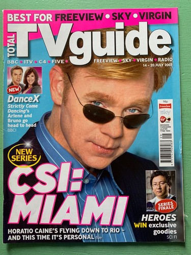 TOTAL TV GUIDE mag 14-July-2007 CSI MIAMI David Caruso Gina Bellman ...