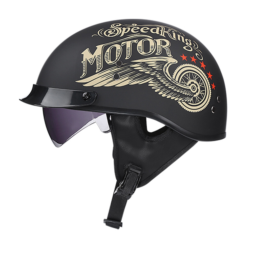 Motorcycle Vintage Half Helmets Motorcycle Biker Cruiser Scooter ...