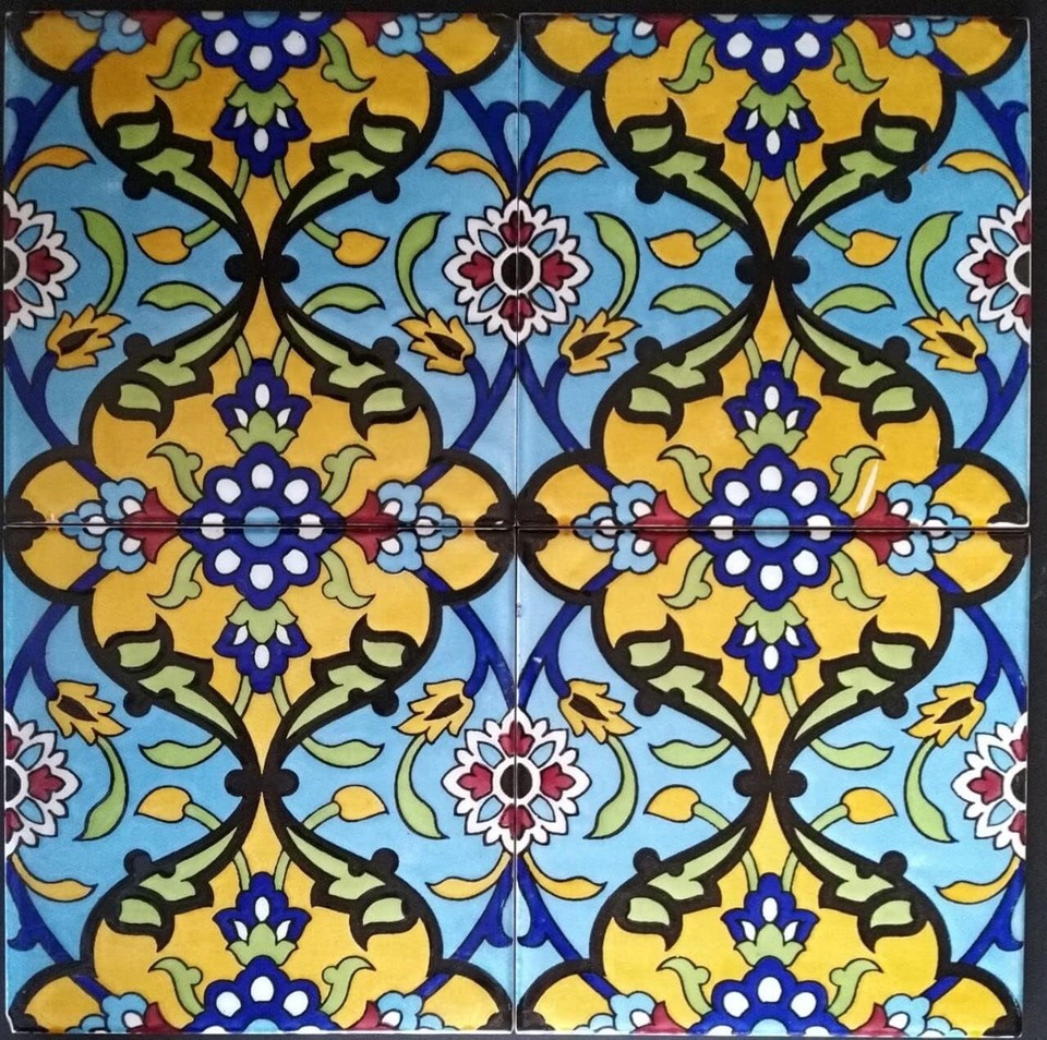 Ceramic Tile Kashi Irani 8/8Inc Glazed کاشی طرح اسلیمی ایرانی set of4 ...