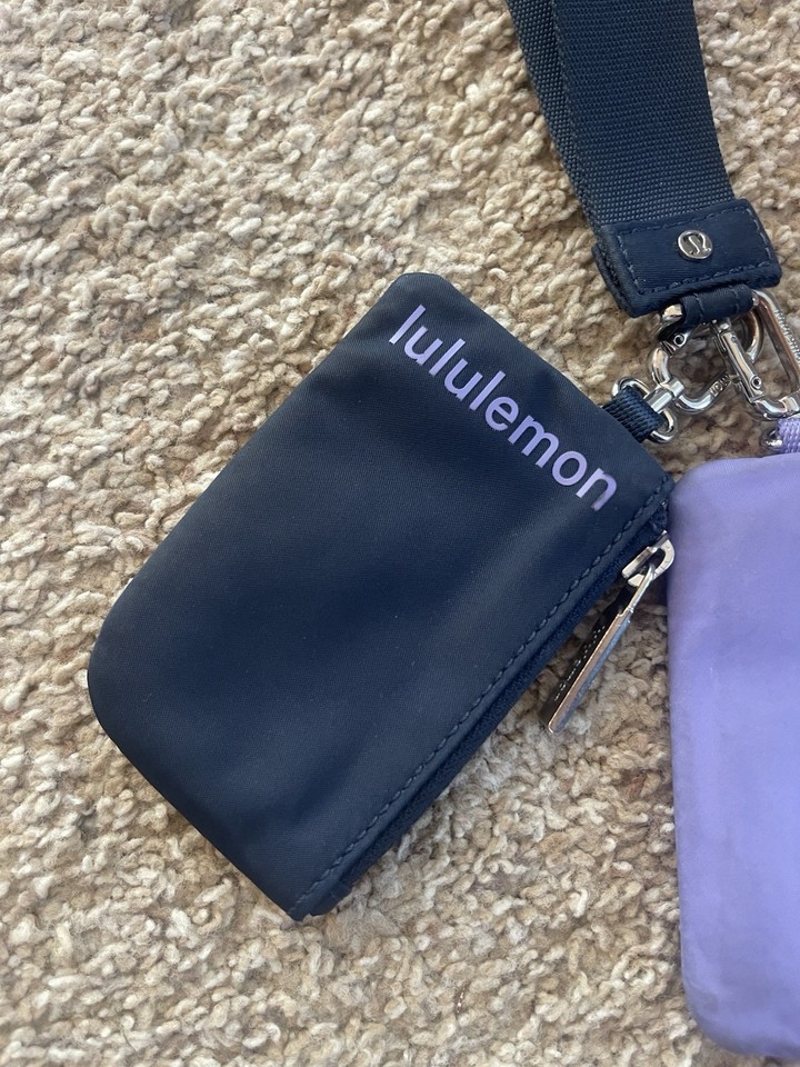 Lululemon Dual Pouch Wristlet Wallet Keychain Coin Purse navy blue and ...
