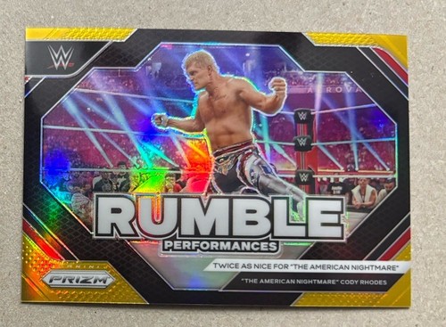 2024 PANINI PRIZM WWE RUMBLE PERFORMANCES GOLD PRIZM #5 CODY RHODES #’D ...