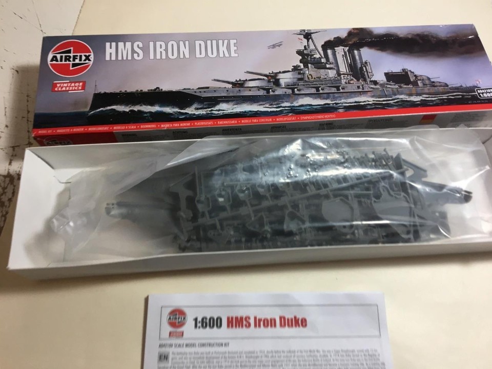 1912 HMS Iron Duke Airfix 1/600 Royal Navy Ship model kit checked OK ...