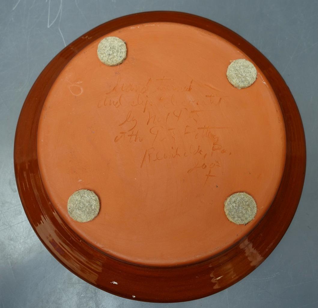 11.5" Signed NED FOLTZ Redware Pottery Handmade / Painted Decorative ...