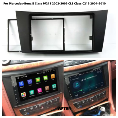 Car Stereo Radio Fascia Panel Kit 2 Din Frame For Mercedes Benz E class ...