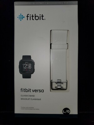 Brand New Fitbit Versa Classic BAND ONLY White Large L/G Authentic Box ...