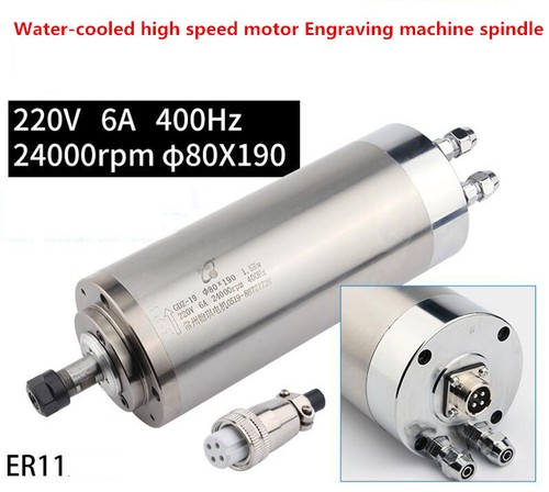 220V 1.5KW Water-cooled high speed motor Engraving machine spindle ER11 ...