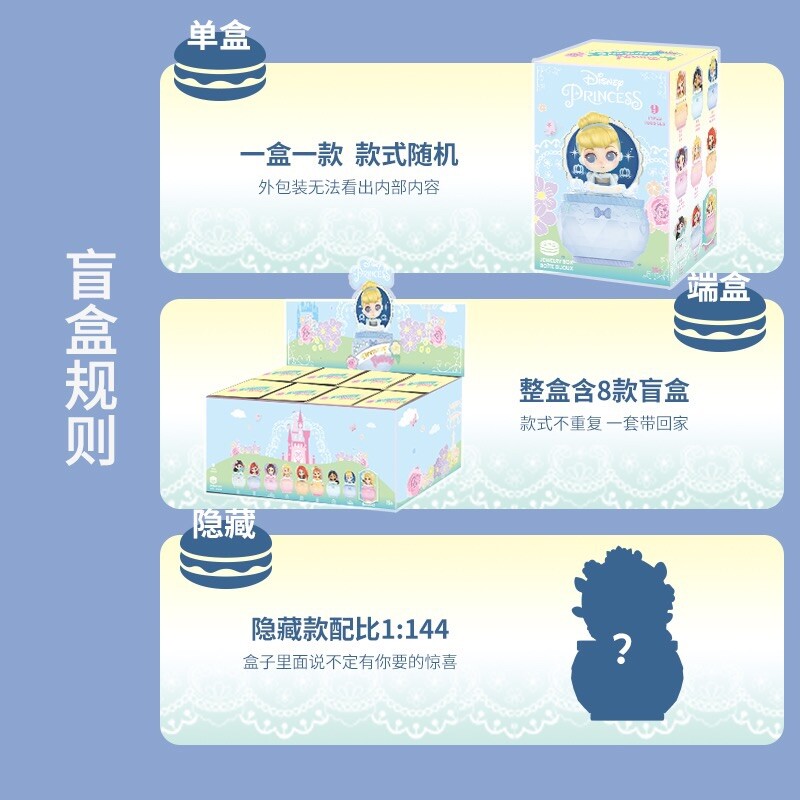 Miniso Disney Princess Dreamy Flowers Jewelry Box Series 8 pcs Blind ...